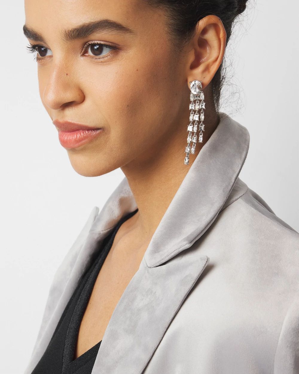 Crystal Fringe Earrings | White House Black Market